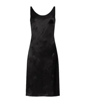 Balenciaga Sleeveless Graphic Print Midi Dress
