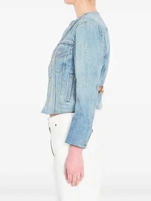 Celine Classic Fit Denim Jacket With Triomphe Buttons - No