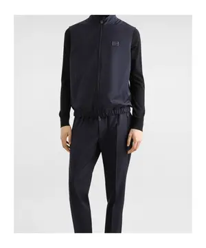 Dolce & Gabbana Sleeveless Zip-up Vest With Logo Patch