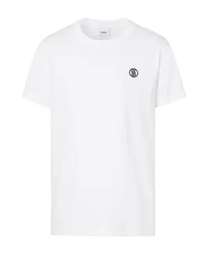 Burberry Logo Embroidered Crewneck T-shirt - White