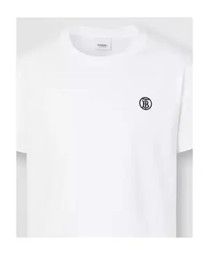Burberry Logo Embroidered Crewneck T-shirt - White