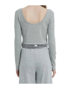 Marissa Chiara Long-sleeve Cropped T-shirt With Scoop Neckline