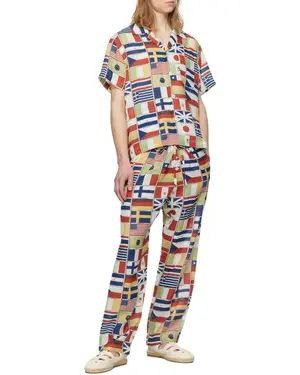 BODE Flag-print Linen Shirt - Multicolor