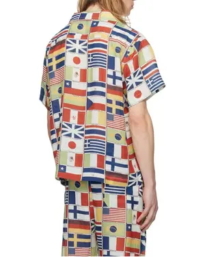 BODE Flag-print Linen Shirt - Multicolor