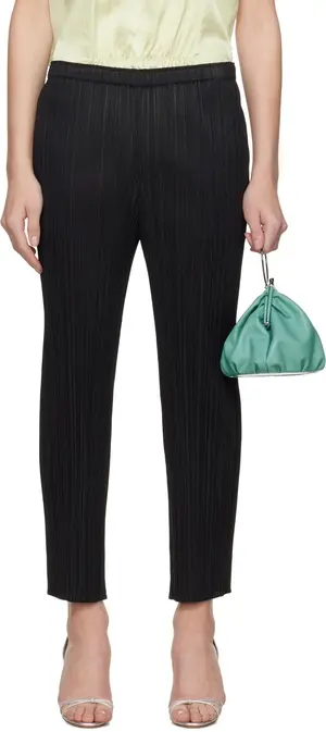 PLEATS PLEASE BY ISSEY MIYAKE Elastic Waist Pleated Casual Trousers