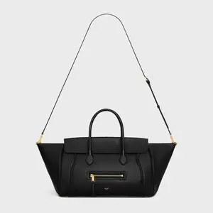 Celine Luggage Bag In Supple Shiny Lambskin - Black