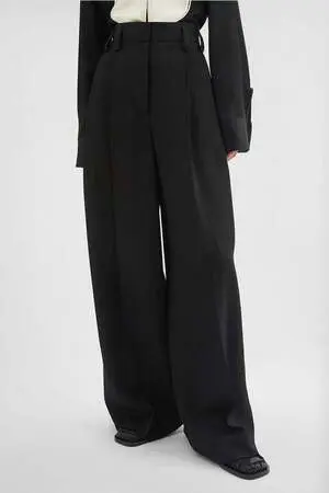 JIL SANDER Pleated Tailored Wide-leg Trousers