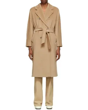 Max Mara Madame Double-breasted Belted Wool Coat - Camel