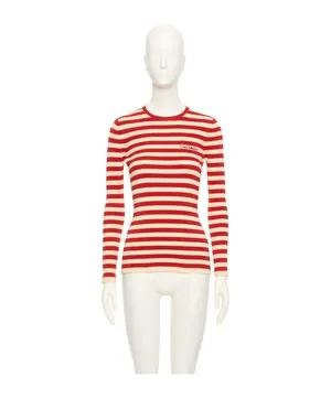 Valentino Garavani Striped Crewneck Jumper - White