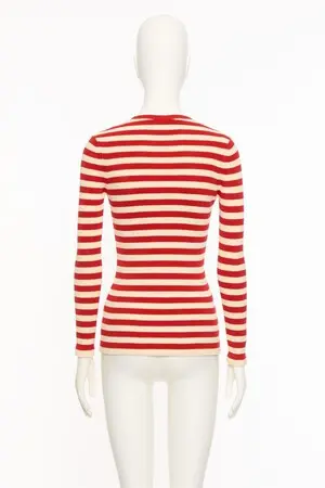 Valentino Garavani Striped Crewneck Jumper - White