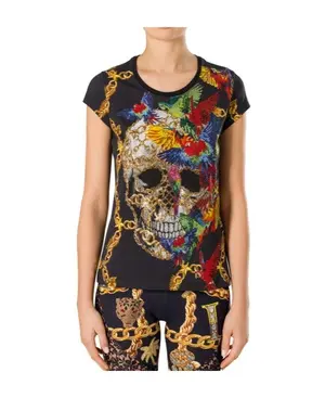 Philipp Plein Embellished Skull And Parrot T-shirt