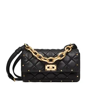 Valentino Garavani Rockstud Spike Foldover Top Shoulder Bag
