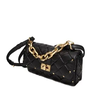 Valentino Garavani Rockstud Spike Foldover Top Shoulder Bag