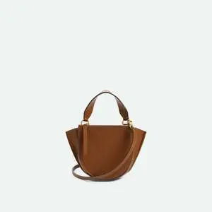 WANDLER Hortensia Logo Embossed Tote Bag - Saddle