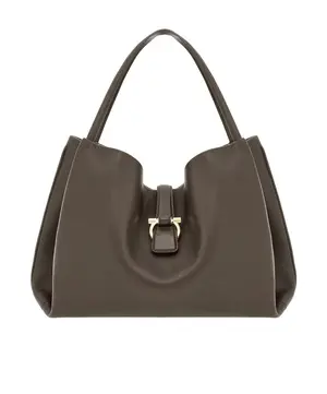 FERRAGAMO Salvatore Ferragamo Printed Logo Tote Bag Cement