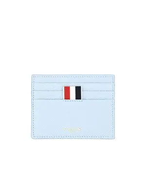 Thom Browne Rwb Striped Logo Printed Card Holder - Blue