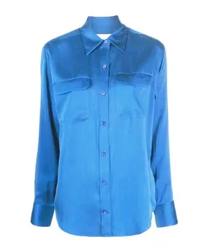 Equipment Signature Silk Shirt - Blue