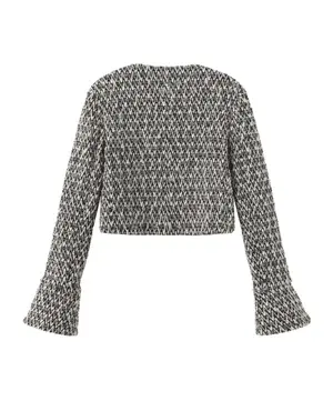 Marissa Chiara V-neck Cropped Jacket With Slit Cuffs