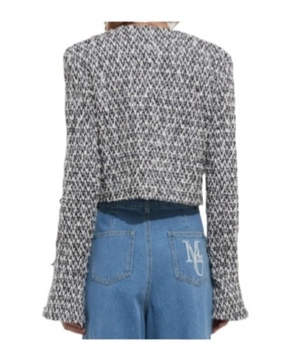 Marissa Chiara V-neck Cropped Jacket With Slit Cuffs
