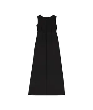 MAISON MARGIELA Sleeveless Maxi Dress With Zipped Front And Button Detailing - Black