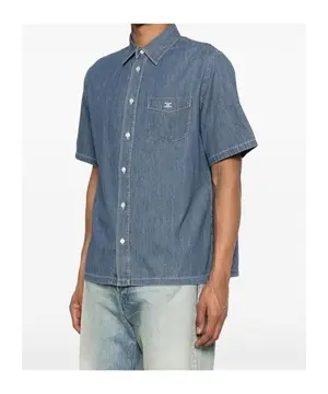 Celine Short-sleeved Shirt In Cotton Denim