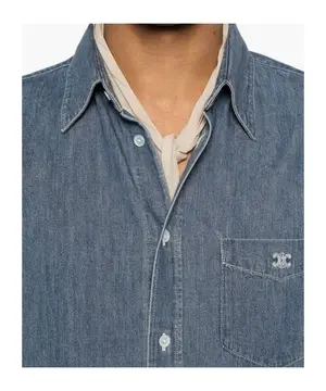Celine Short-sleeved Shirt In Cotton Denim