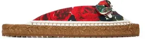 Dolce & Gabbana Floral Printed Slides - Brown