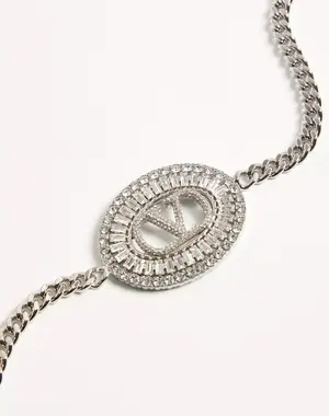 Valentino Garavani Vlogo Signature Chain Belt With Crystals