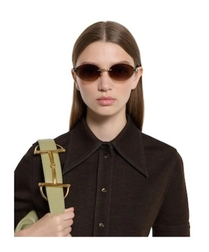 Gucci Oval Rimless Sunglasses - Brown