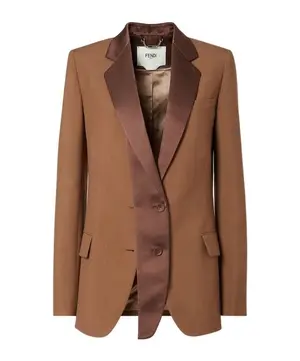 Fendi Single Breasted Tailored Blazer - Brown