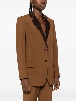 Fendi Single Breasted Tailored Blazer - Brown