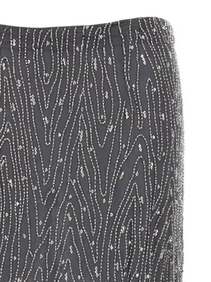 P.a.r.o.s.h Rhinestone Embellished Midi Skirt