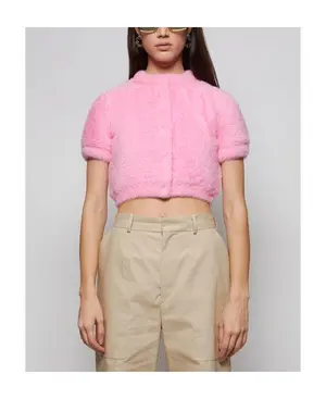 Alexander Wang Button-opening Cropped Sweater
