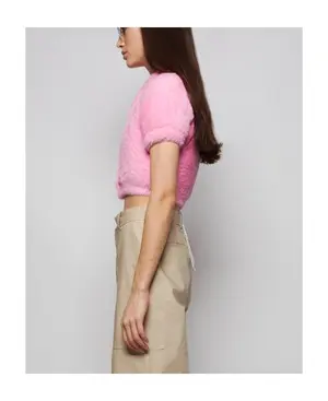 Alexander Wang Button-opening Cropped Sweater