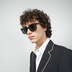 Gucci Square-framed Sunglasses With Enamel Logo Detail - Black