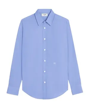 Celine Classic Shirt In Cotton Poplin - Blue