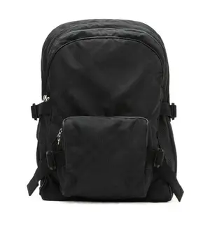 Burberry Check-printed Jacquard Zipped Backpack - Black
