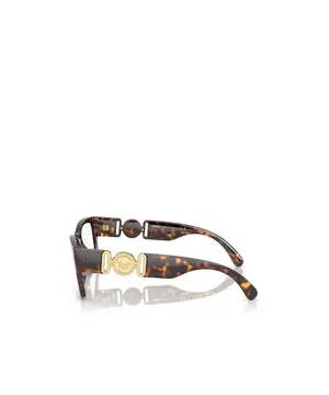 Versace Tortoiseshell-effect Full Rim Eyeglasses - Gray