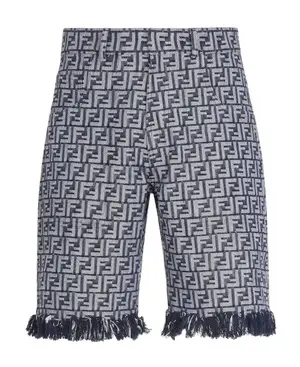 Fendi Logo Detailed Denim Bermuda Shorts