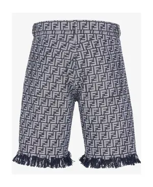 Fendi Logo Detailed Denim Bermuda Shorts