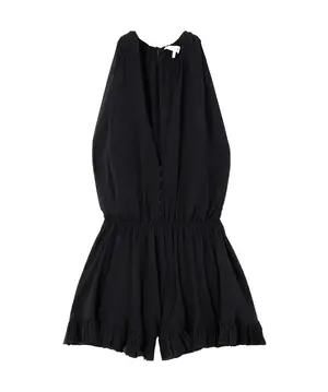 Chloé V-neck Jumpsuit With Ruffles - Black