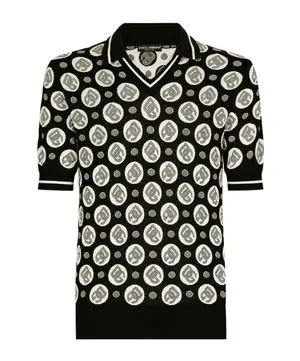 Dolce & Gabbana Logo-print Silk Polo Shirt