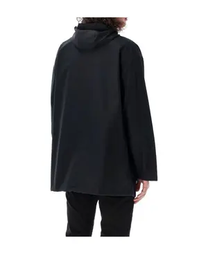 Prada Zip Up Jacket With Metal Trimmed Drawstring And Flanged Pocket