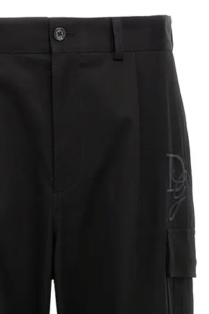 Dolce & Gabbana Logo Embroidered Straight Leg Cargo Pants