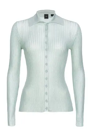 Pinko Rib-knit Sweater With Front Buttons