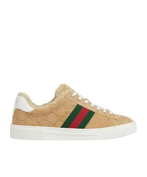 Gucci Embossed Low-top Sneakers With Web Detail
