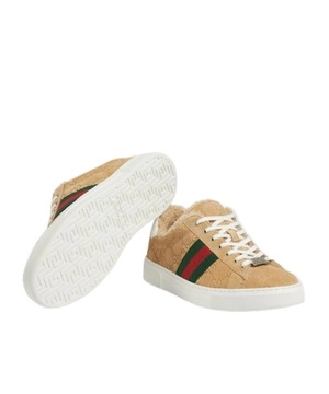 Gucci Embossed Low-top Sneakers With Web Detail