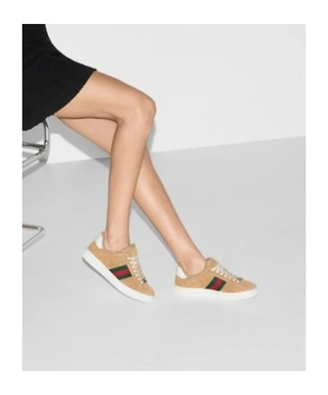 Gucci Embossed Low-top Sneakers With Web Detail