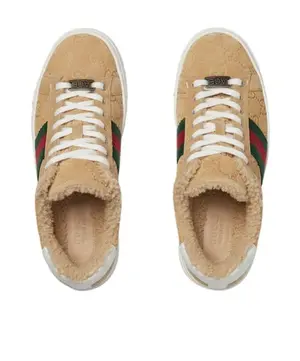 Gucci Embossed Low-top Sneakers With Web Detail