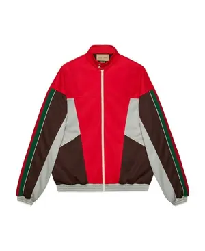 GUCCI Gucci Web Striped Detail Zipped Sweatshirt
